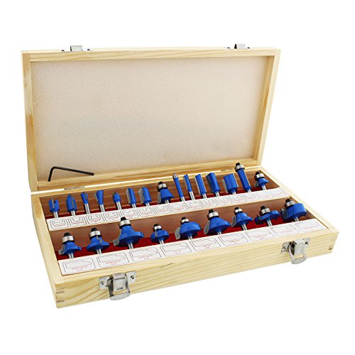 ABN Tungsten Carbide Router Bit Set - 24 Piece Router Set 1 4” Inch ...